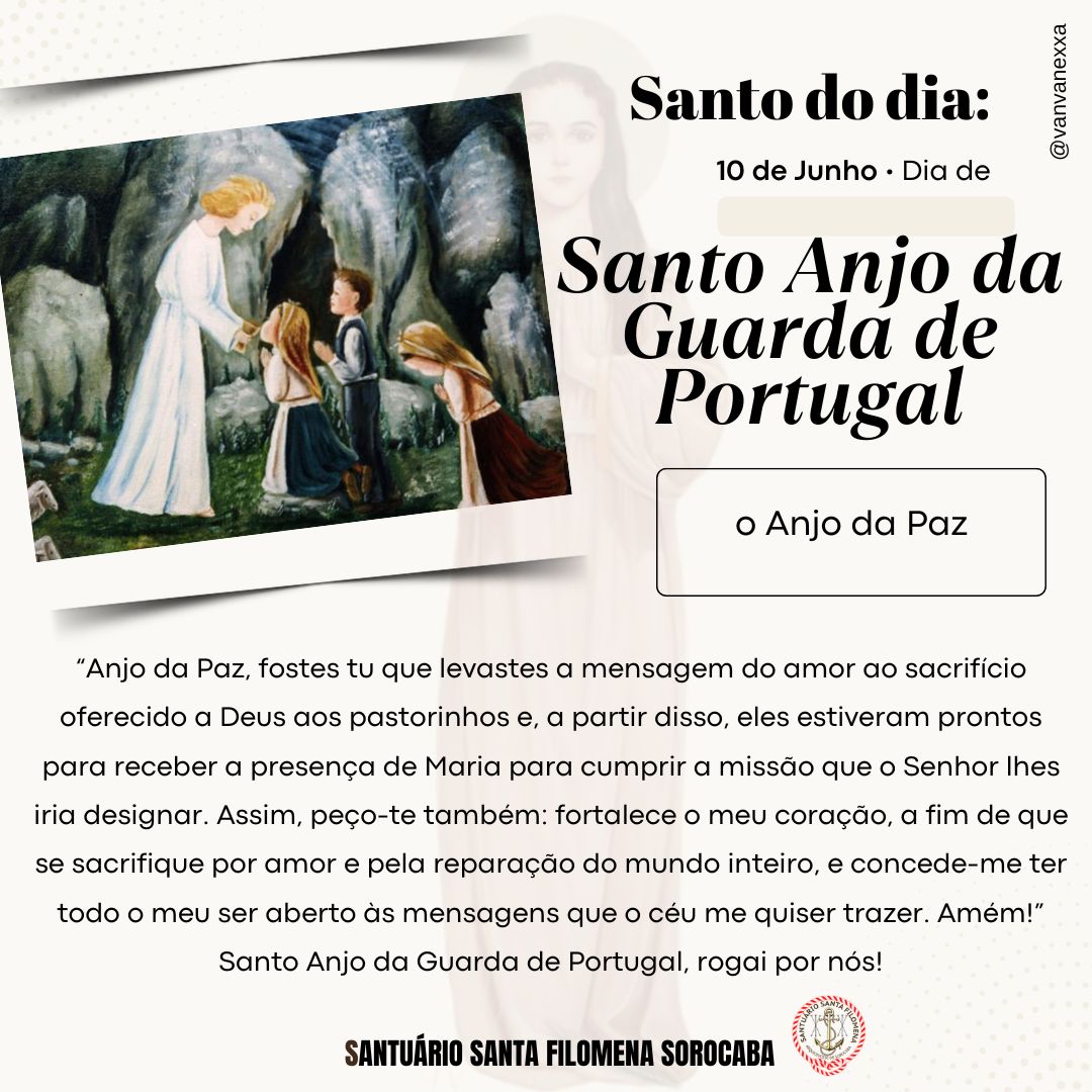 Santo do dia- Santo Anjo da Guarda de Portugal, o Anjo da Paz ...